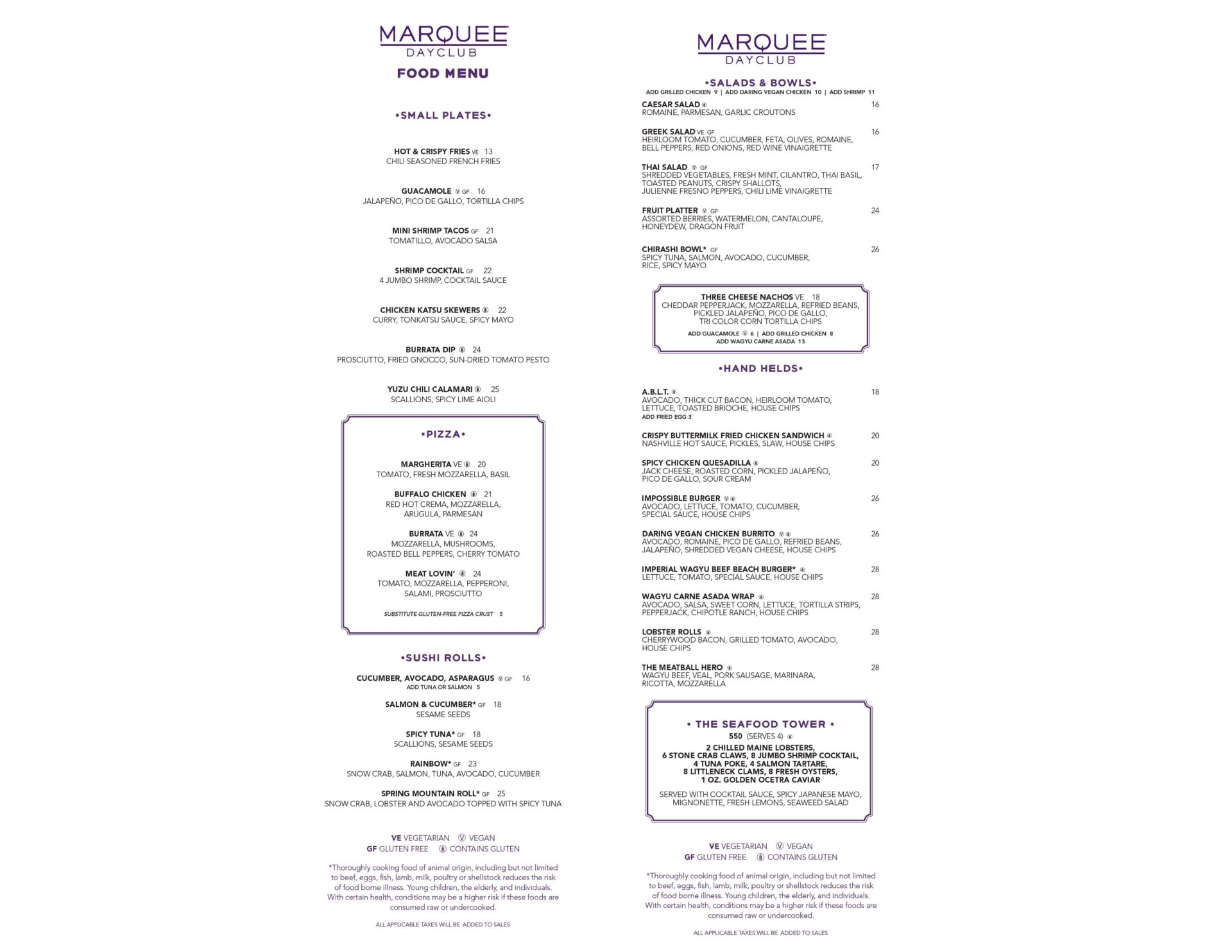 Marquee Dayclub Bottle Service Pricing, Menu & VIP Reservations